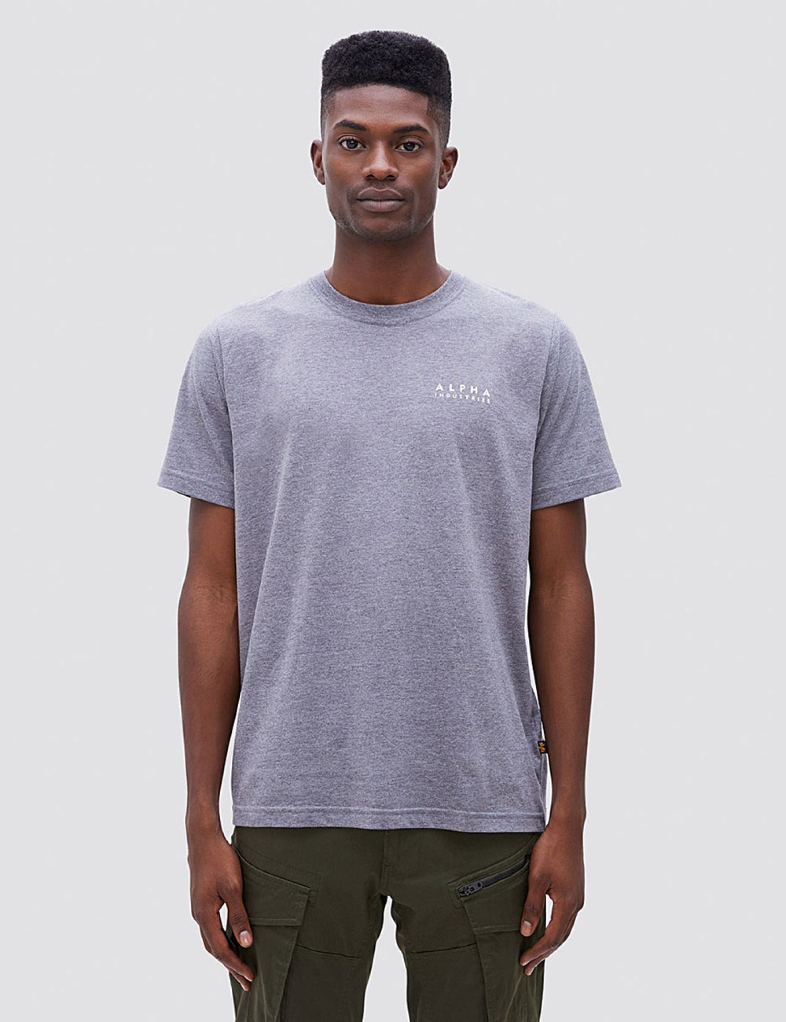 N . Футболка BLOOD CHIT TEE Alpha Industries™ серого цвета брендовая ...